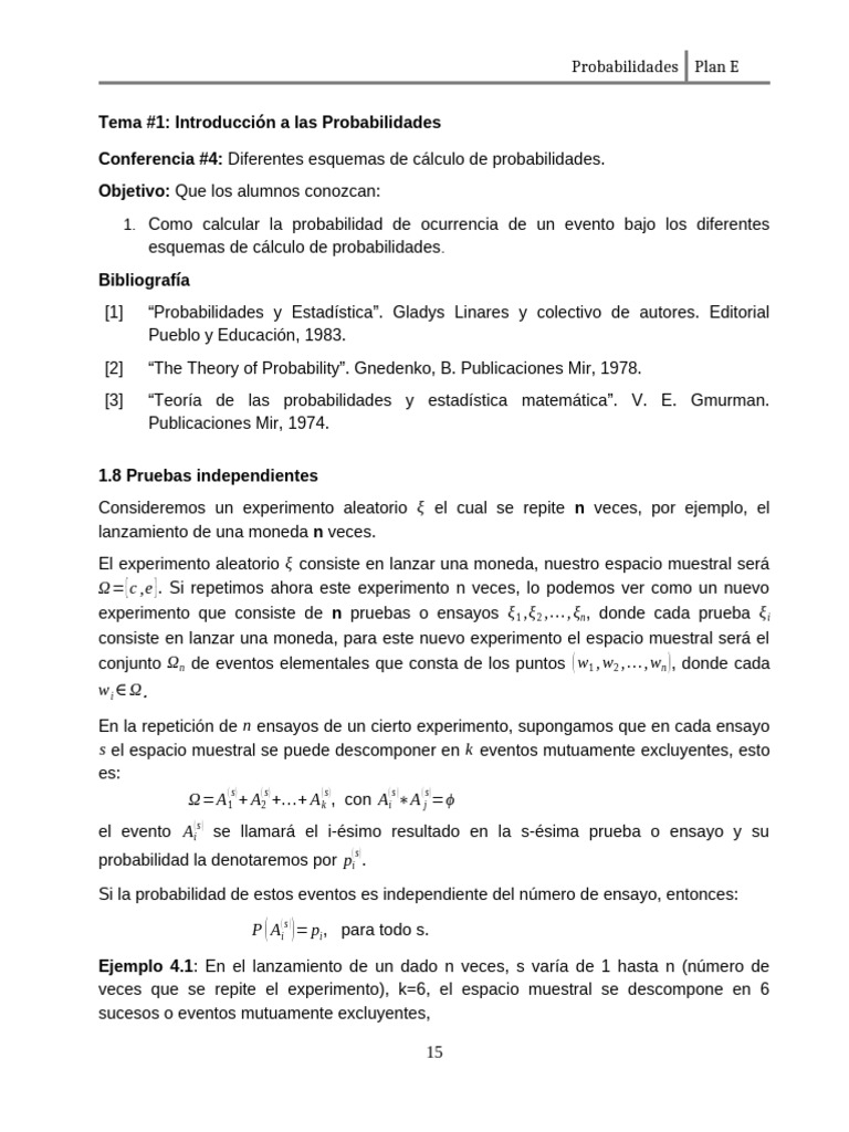 Conf - 4 - Prob - PlanE - Diferentes Esquemas Prob | PDF | Teoría de ...