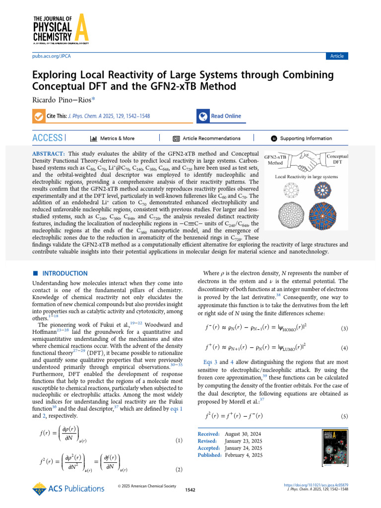 Pino Rios 2025 Exploring Local Reactivity of Large Systems Through Combining Con | PDF ...