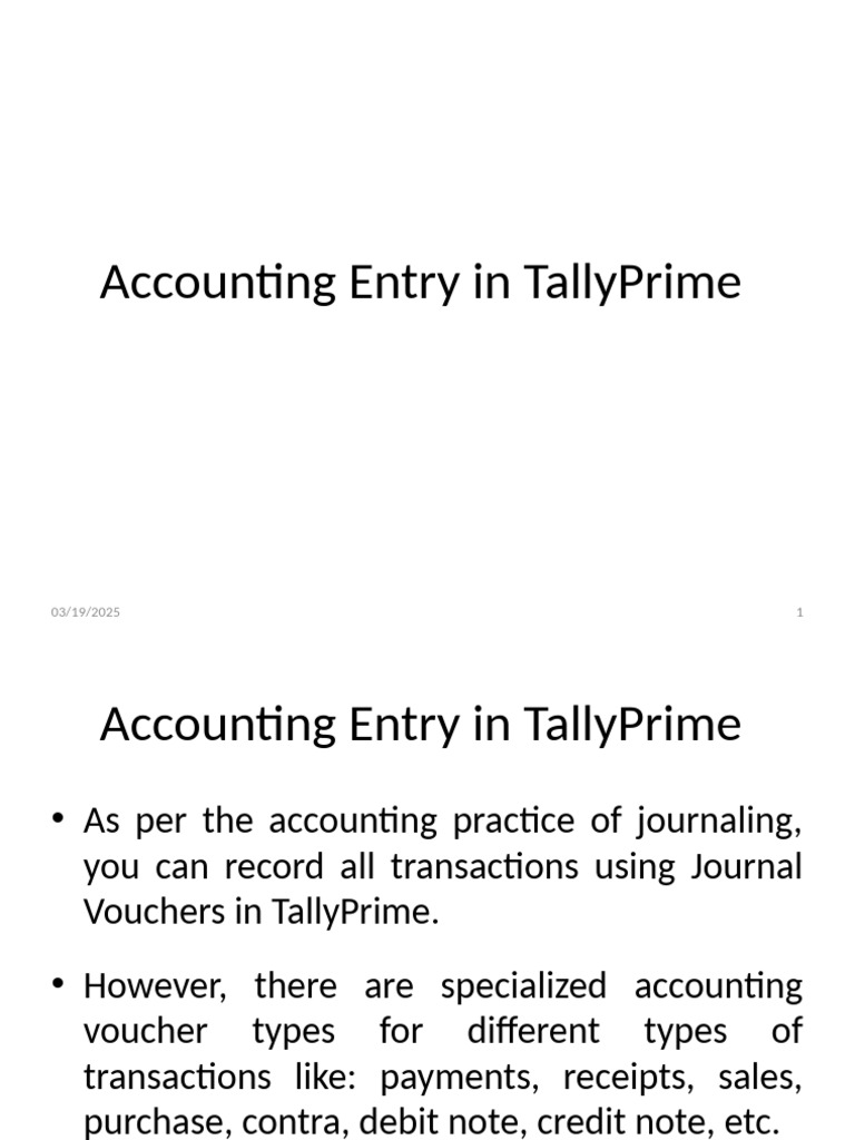 Accounting Entries in TallyPrime Guide | PDF | Voucher | Invoice