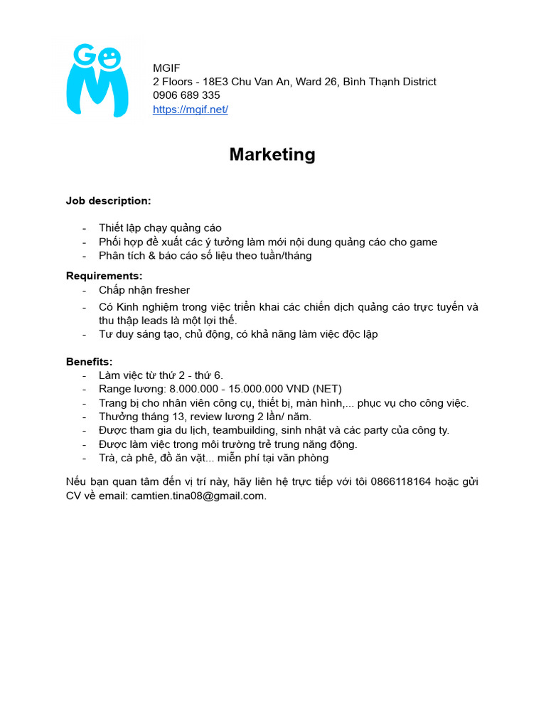 JD Marketing - MGIF | PDF