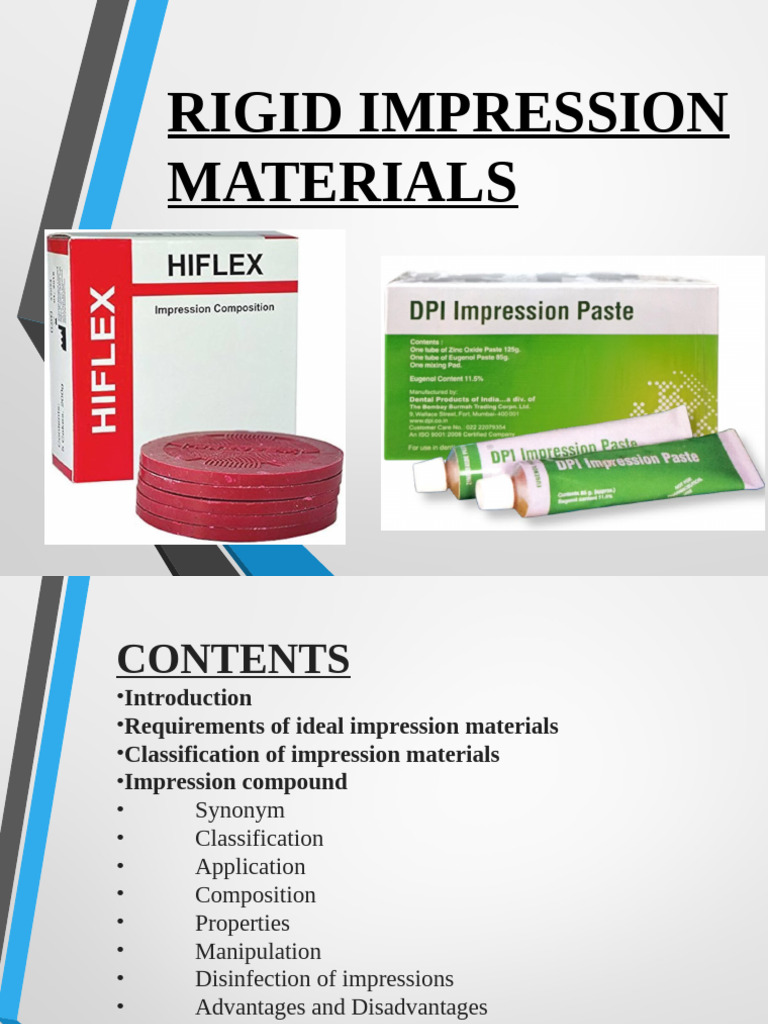 3.rigid Impression Materials | PDF | Building Engineering | Physical Sciences