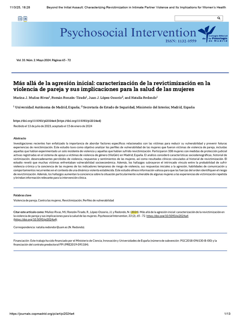 Beyond The Initial Assault - Characterizing Revictimization in Intimate ...