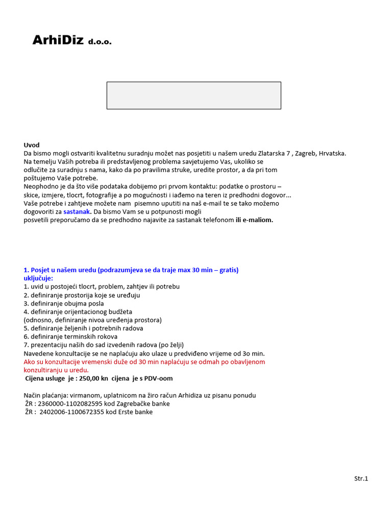 Cjenik - Arhidiz | PDF