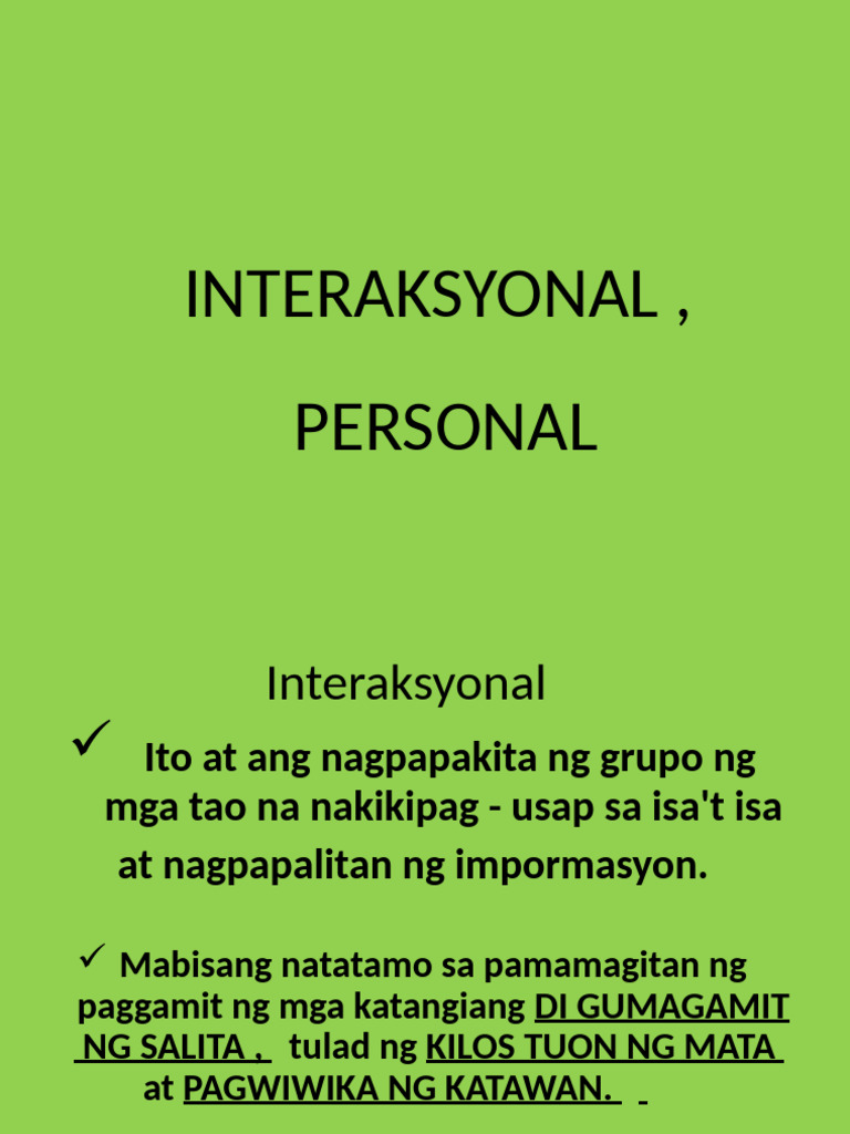 INTERRAKSYONAL | PDF