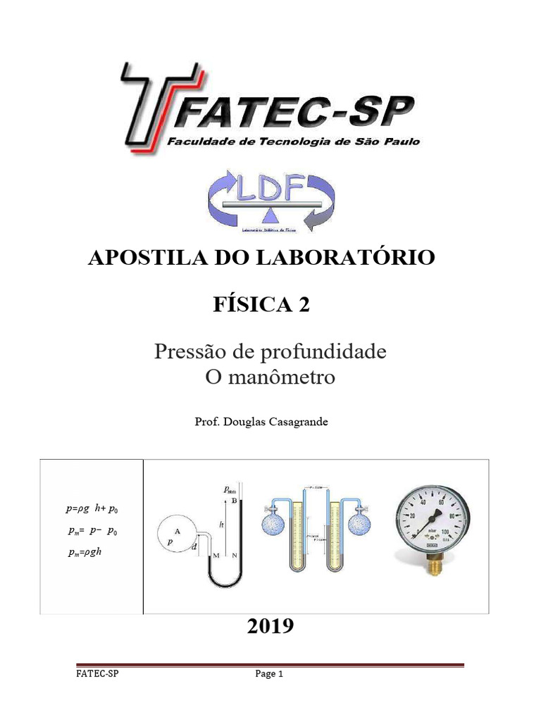 Relatório - Manometro - FIS II-B-N.ana - Antonio.stefhani - Flavio FINAL | PDF | Pressão ...
