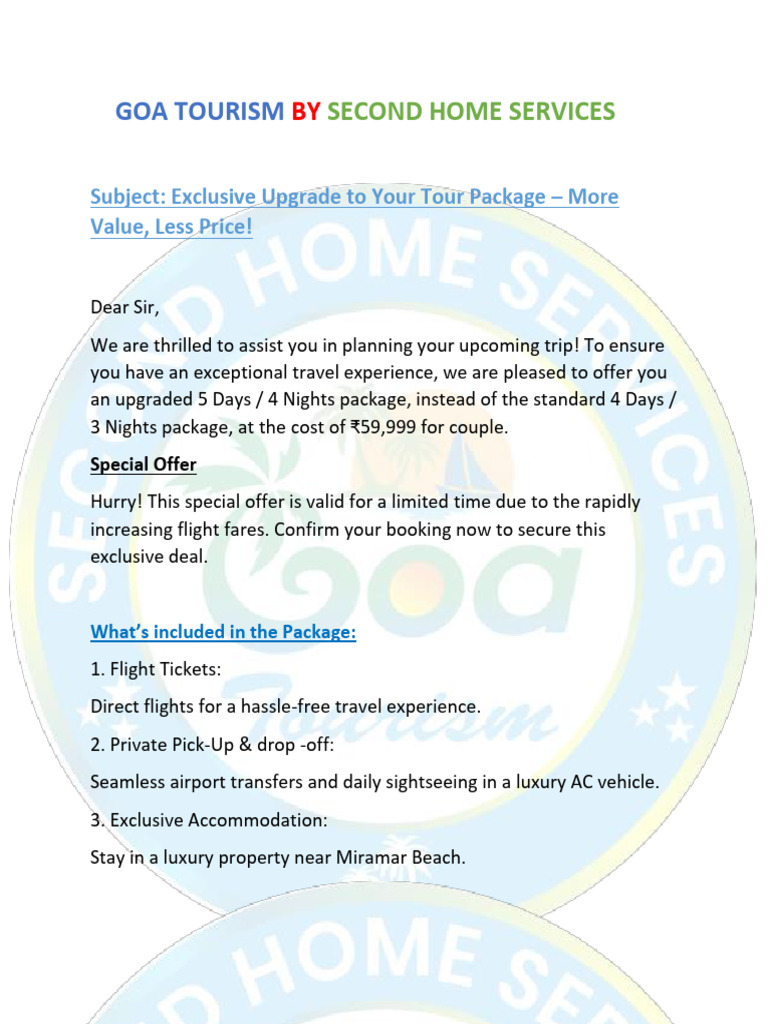 4nights 5 days tour package | PDF | Service Industries