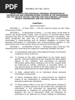 Ra No. 10173 - Data Privacy Act of 2012 | PDF