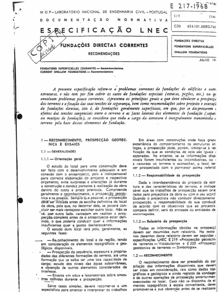Lnec e 217 (1968) | PDF