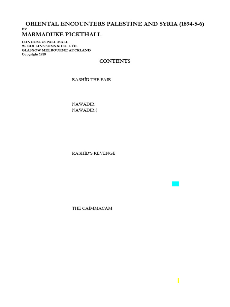 Pickthall - Oriental Encounters 1918 | PDF | Beekeeping