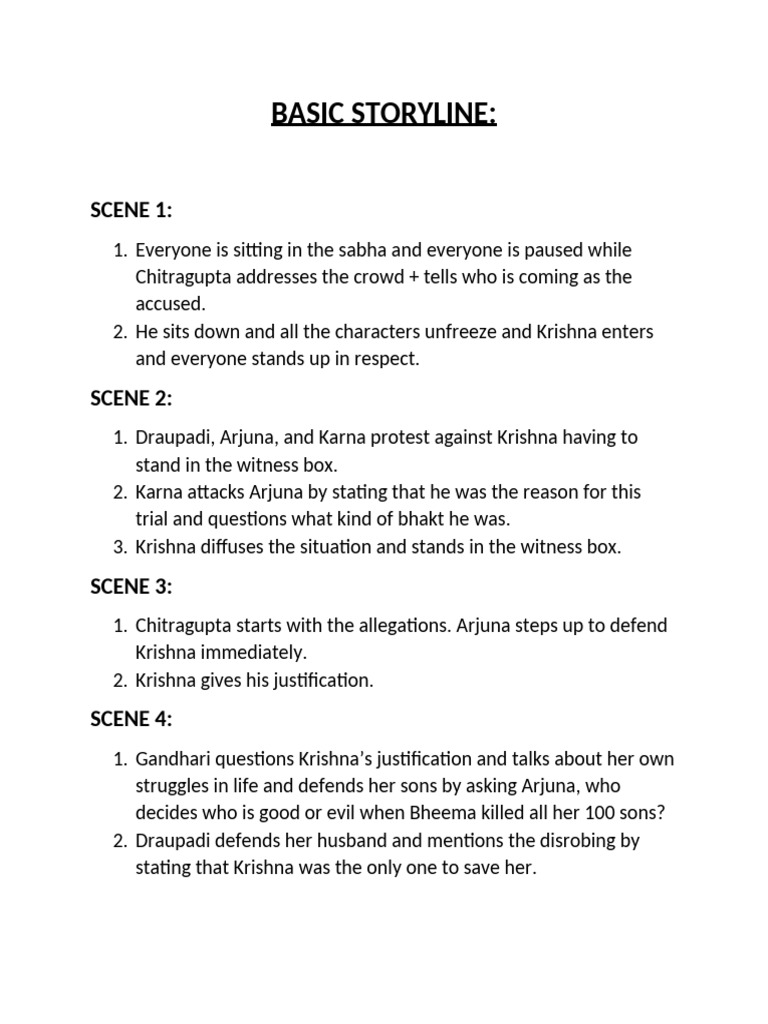 Mahabharata Basic Storyline | PDF | Hindu Mythology | Vaishnava Texts