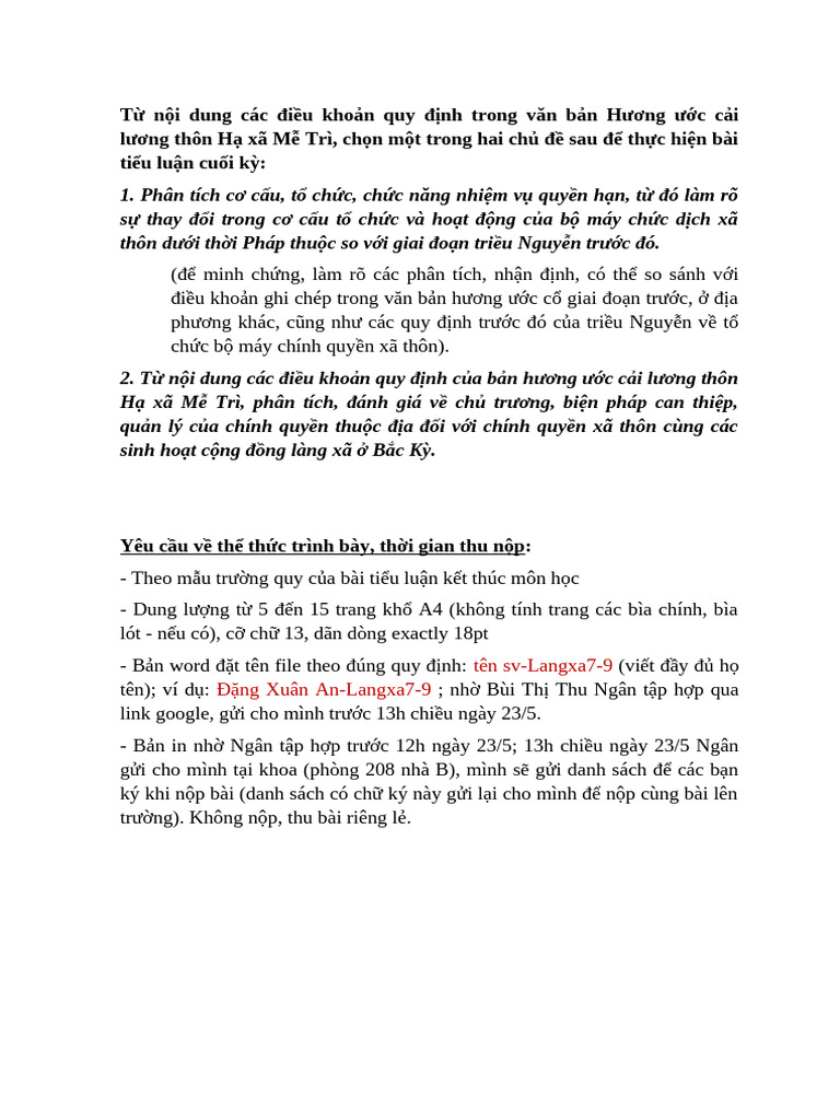 Tieu Luan Cuoi Ky Lang Xa | PDF