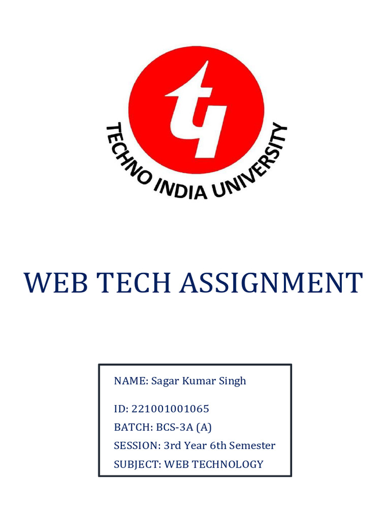 Sagar+web+development - Assignment (B) PDF | PDF | Html | Tag (Metadata)