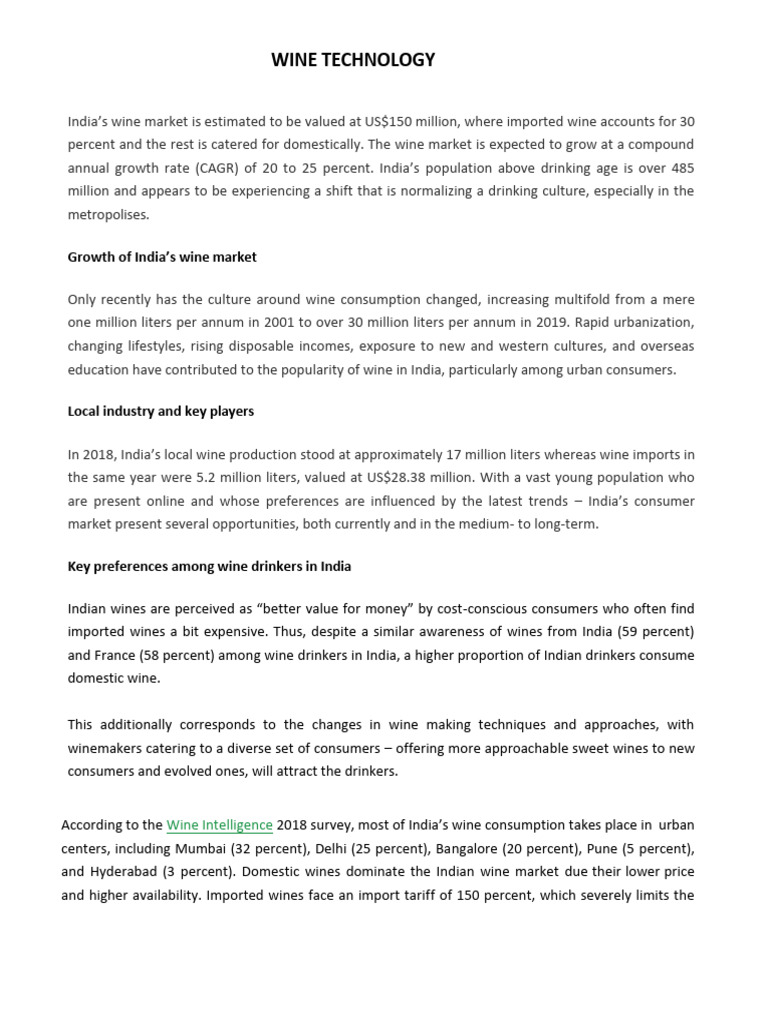Wine Technology Proposal 2023 | PDF | Coffee | Wine