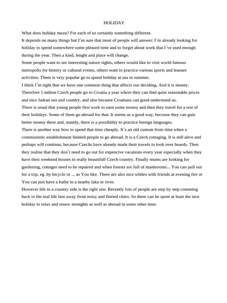 HOLIDAYs | PDF