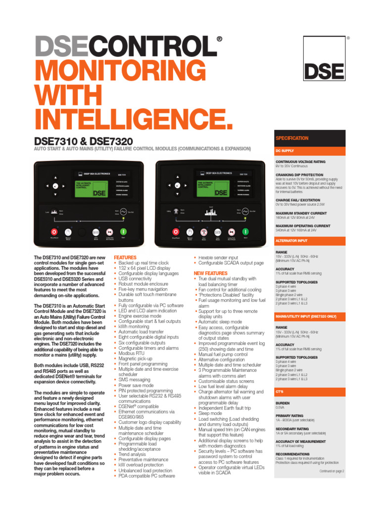 Control Panel Deep Sea 7320 | PDF | Amplifier | Mains Electricity