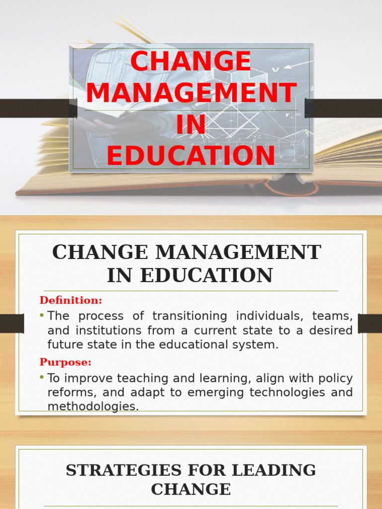 Strategies for Change Management in Education | PDF | Teachers | Change ...