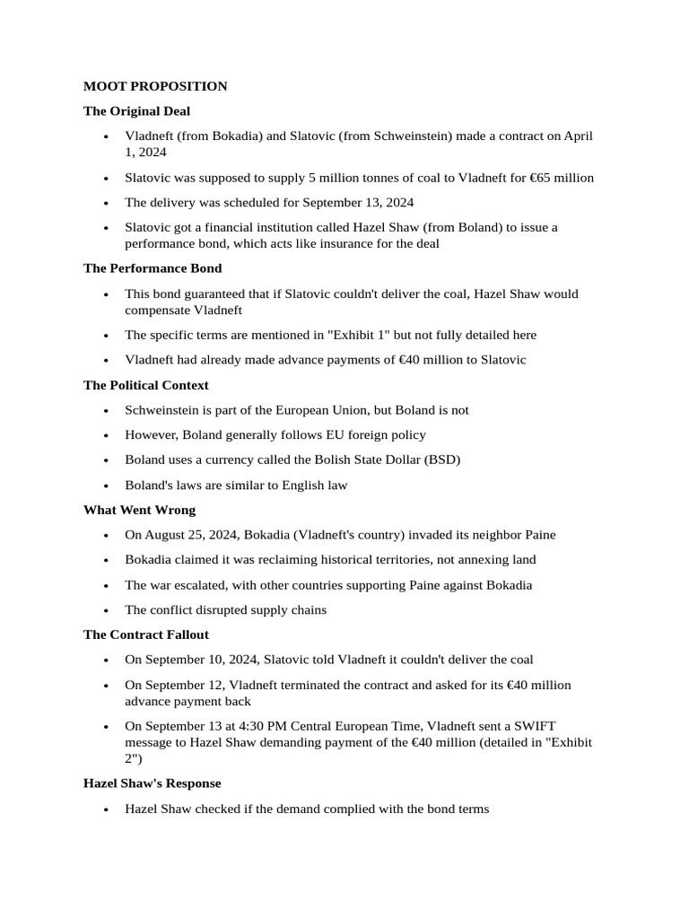 Moot Proposition | PDF | Arbitration | Jurisdiction