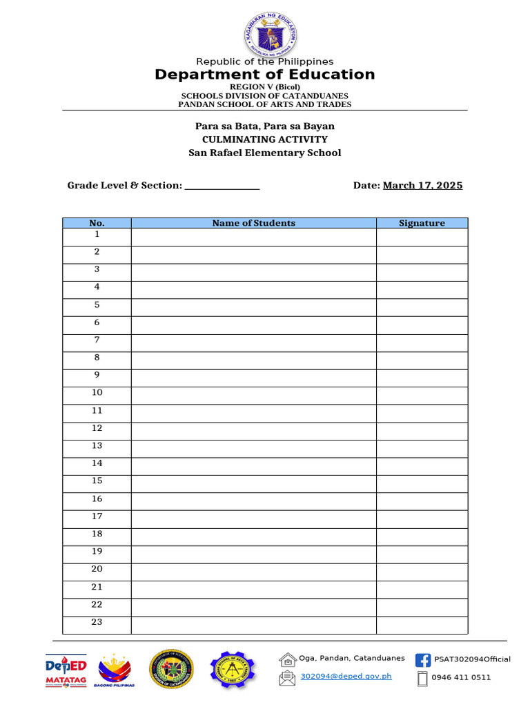 Culminating Activity at Pandan School | PDF | Philippines | Public ...