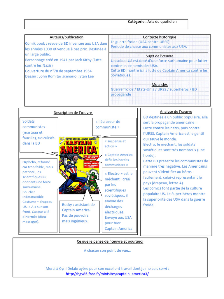 Captain America : Propagande et Guerre Froide | PDF | BD | Super-héros