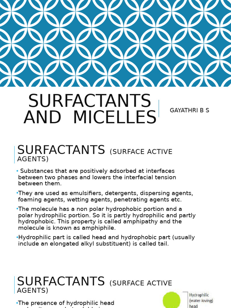 Surfactants and Micelles | PDF | Surfactant | Materials