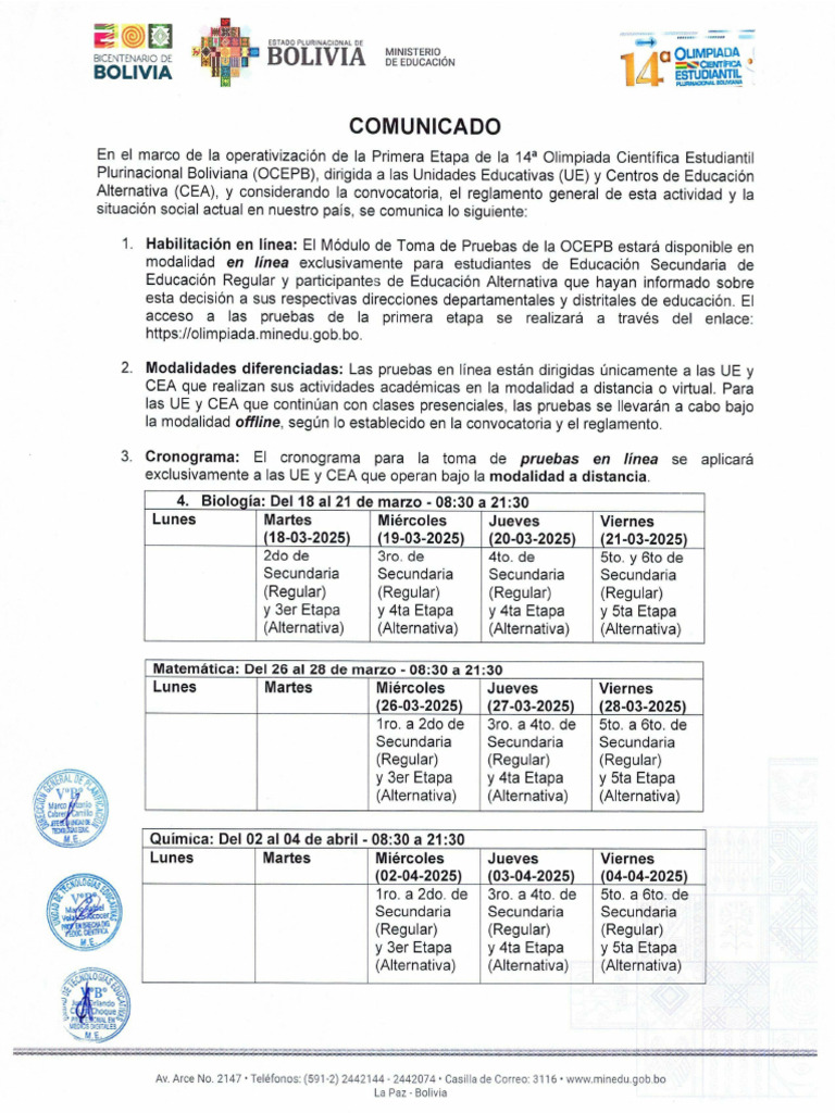 Comunicado Ocepb 0001 | PDF