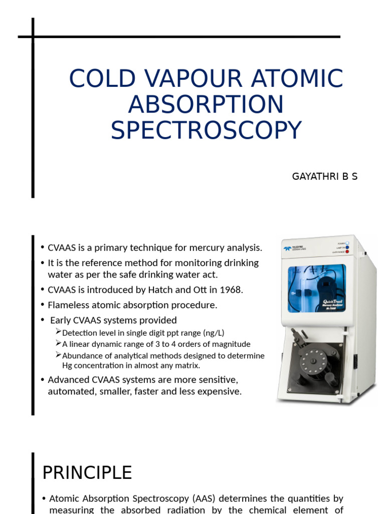 Cold Vapour Atomic Absorption Spectros | PDF | Atomic Absorption ...