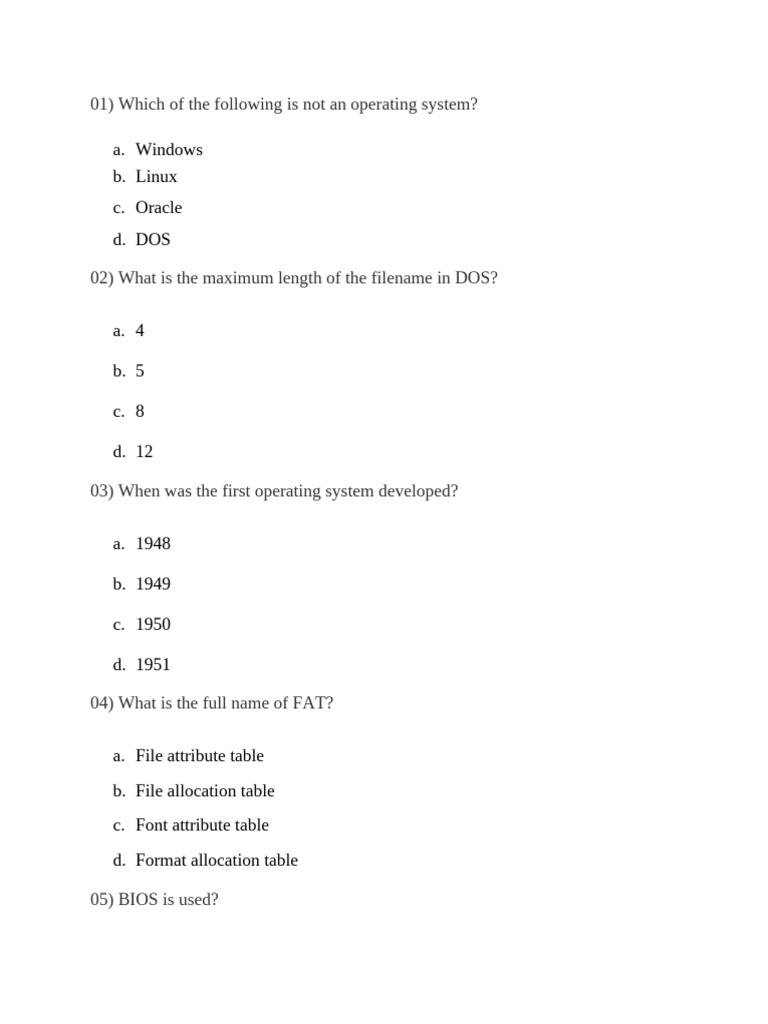 Operating System MCQ | PDF | Scheduling (Computing) | Operating System