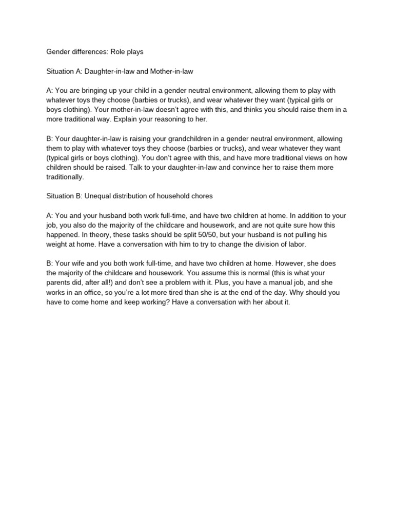 Gender Roles in Family Dynamics | PDF