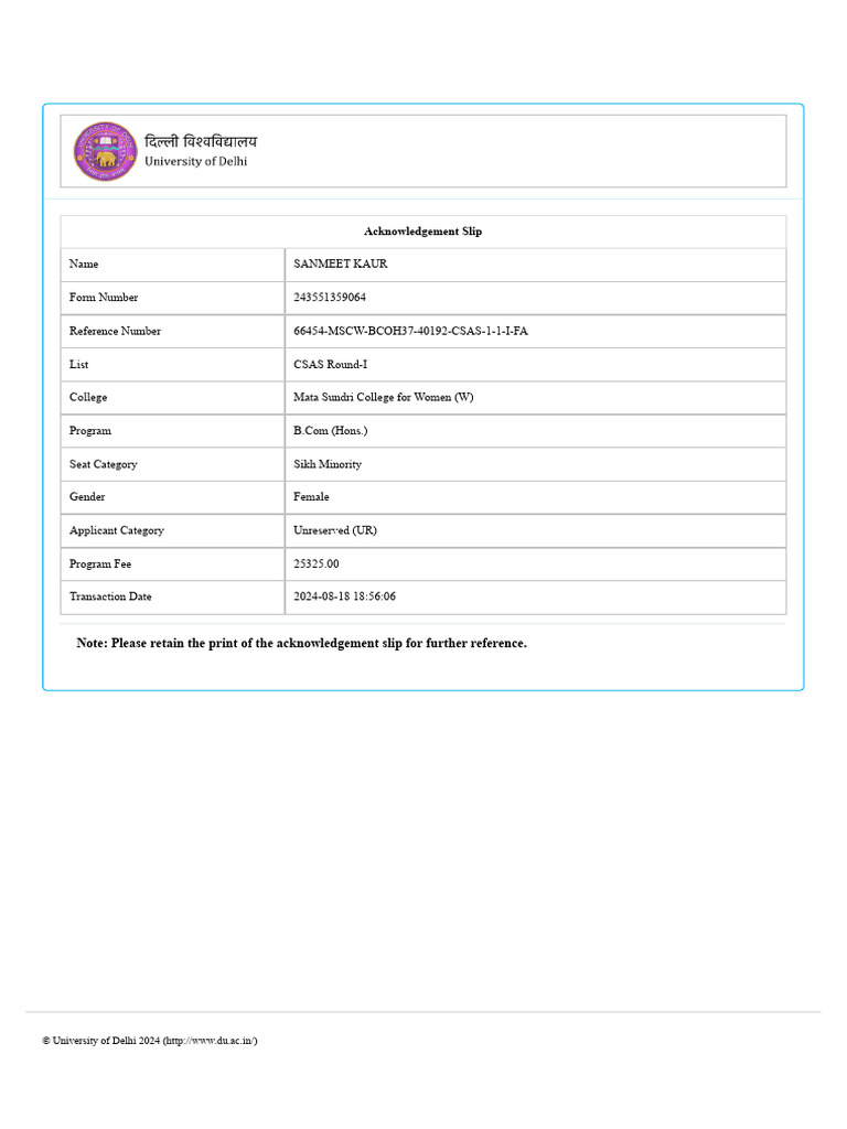University of Delhi | PDF