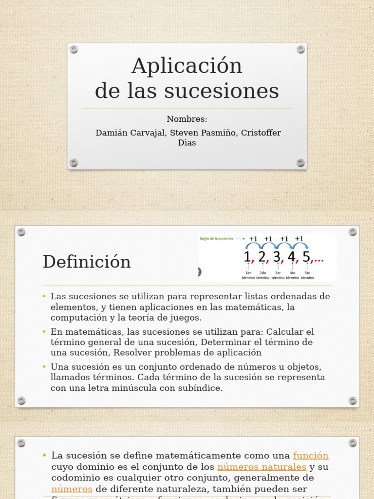 Definición de Sucesiones Matemáticas | PDF | Secuencia | Función ...