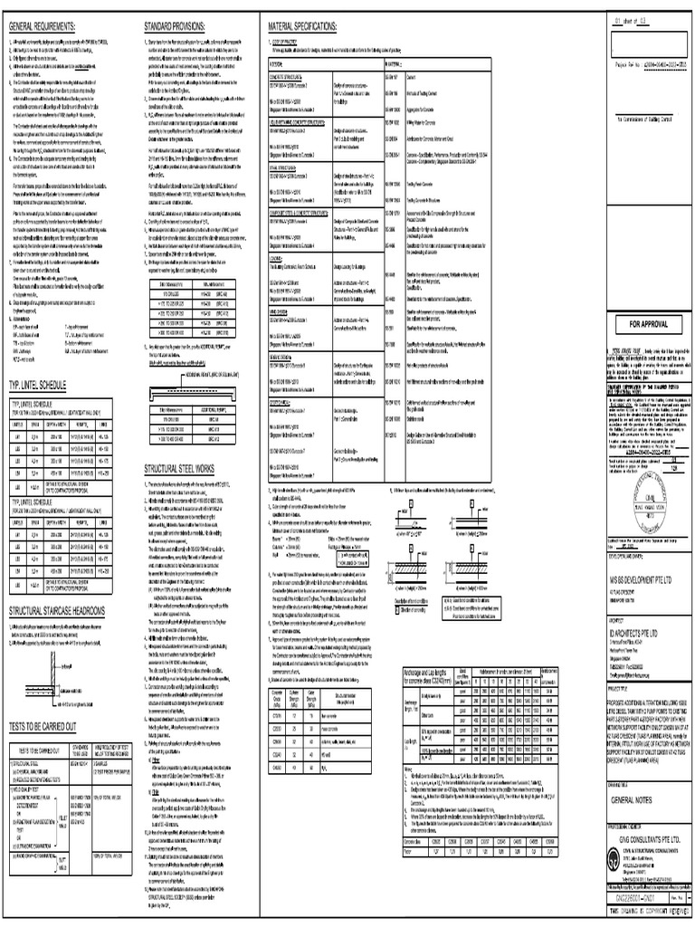 Construction Drawing - 42 Tuas Crescent - ST03 (Metal Deck) | PDF