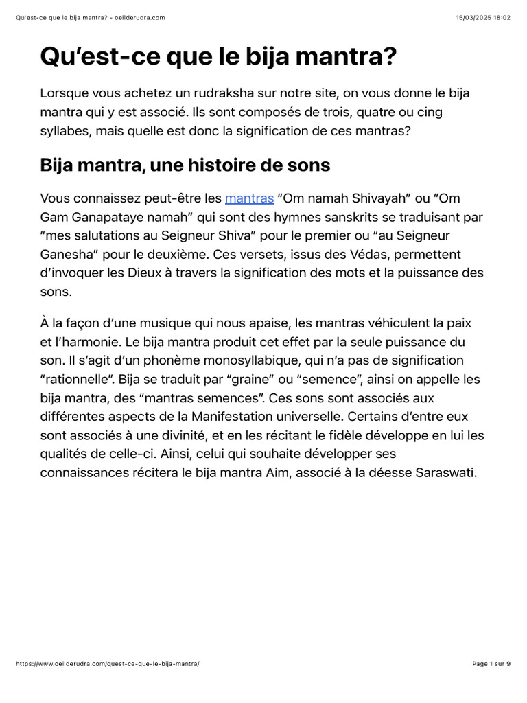 Comprendre le bija mantra et ses usages | PDF | Mantra | Tantrisme