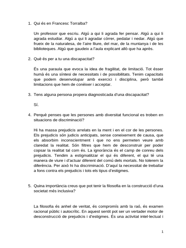 Entrevista Revista Del Discapacitat | PDF