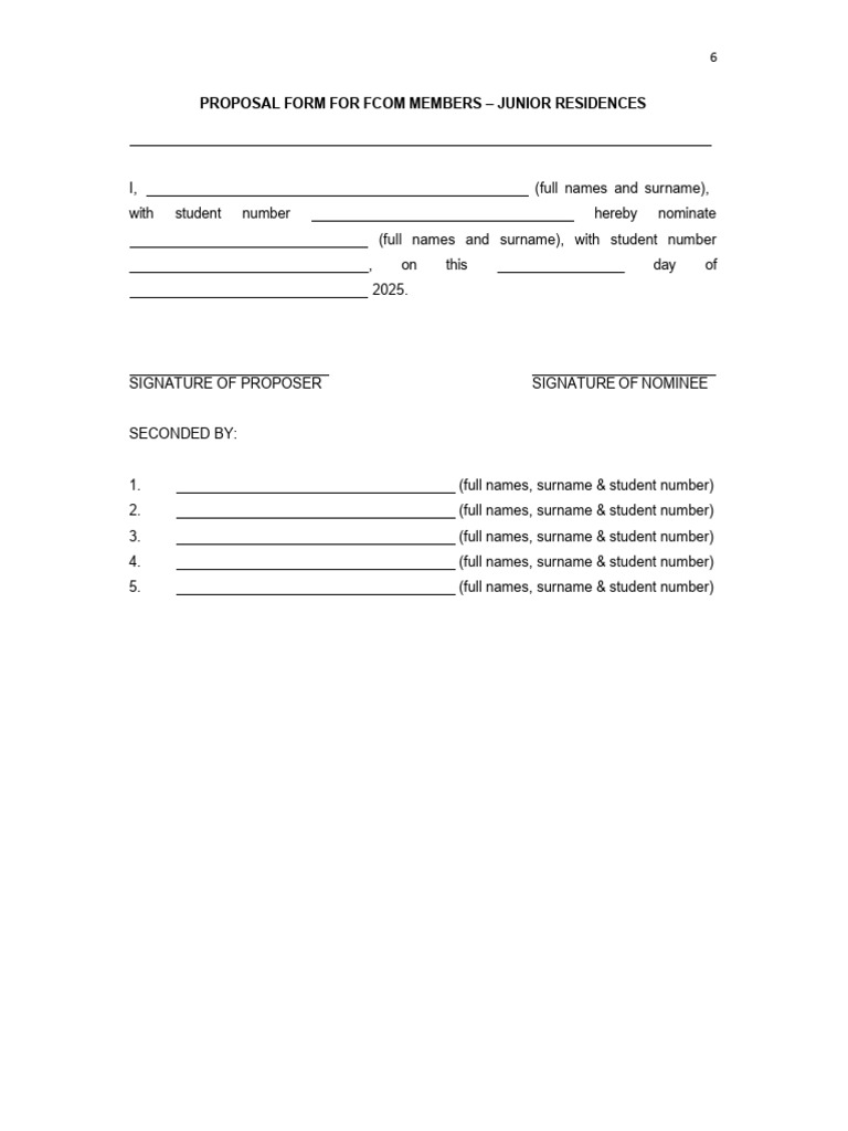 Nomiation Form - FCOM Thingy | PDF