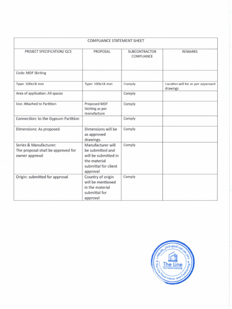 Compliance Sheet | PDF