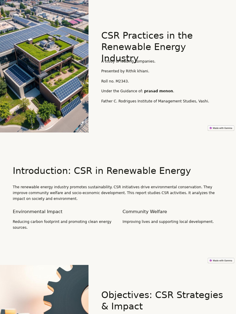 CSR Practices in The Renewable Energy Industry | PDF