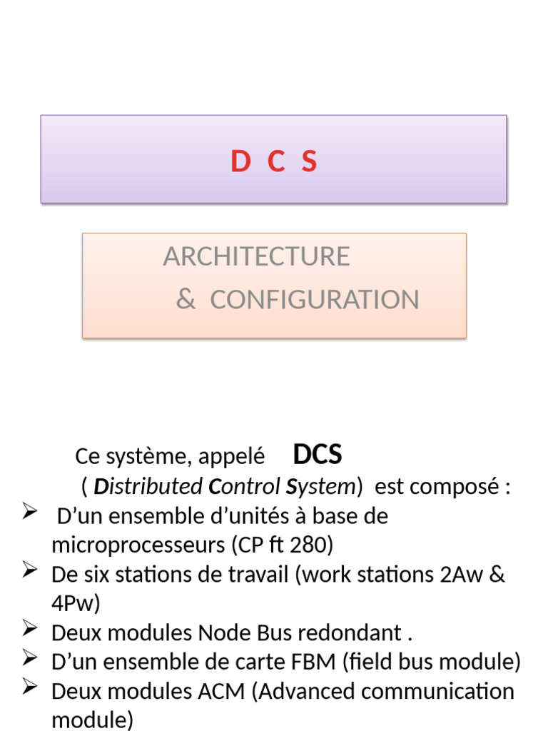 Copie de Presentation Dcs | PDF | Entrée/Sortie | Architecture (Informatique)