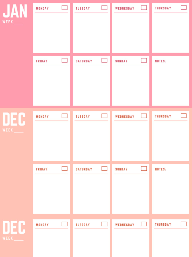 Colorful Illustrated Weekly Calendar | PDF