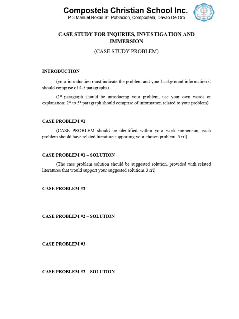 Case Study Format | PDF