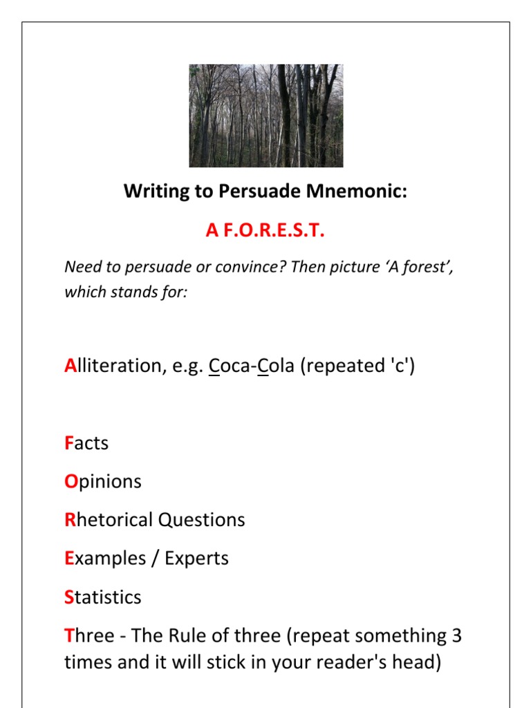 Persuasive Techniques A FOREST | PDF | Persuasion | Cognition