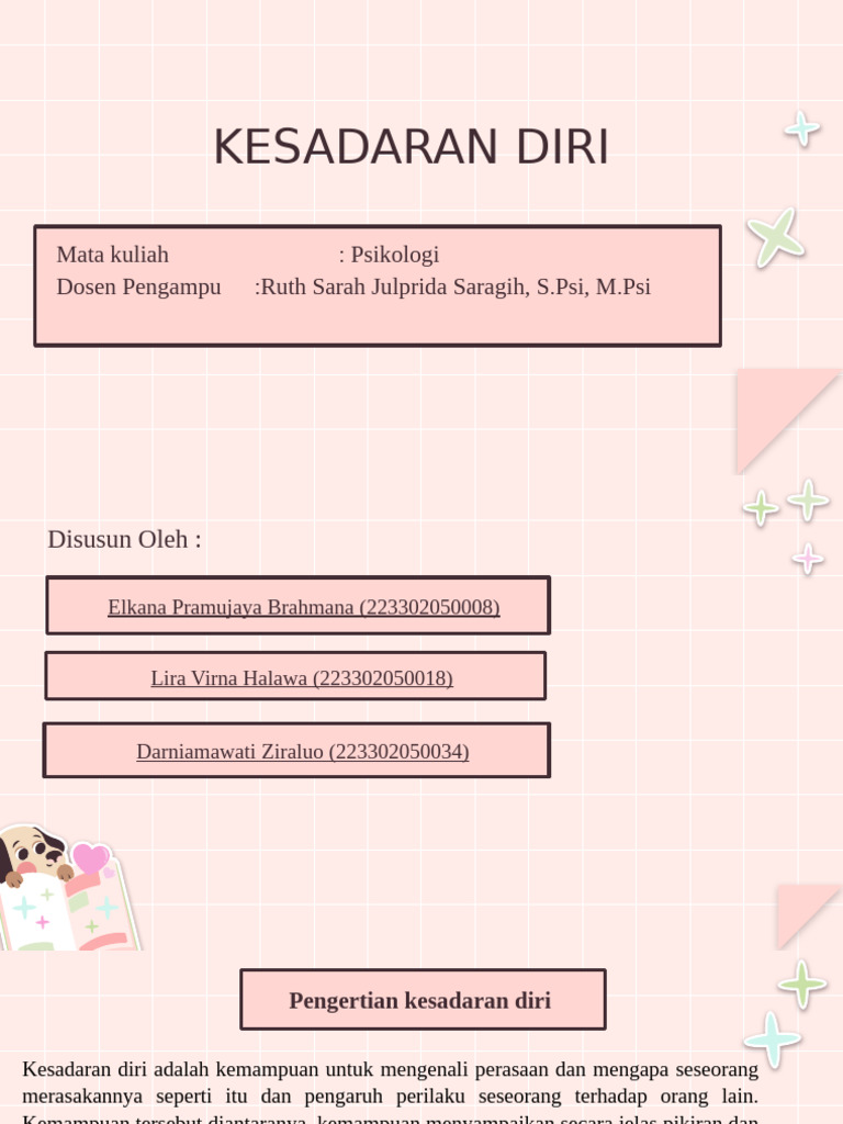 Kesadaran Diri Kel. 6 | PDF