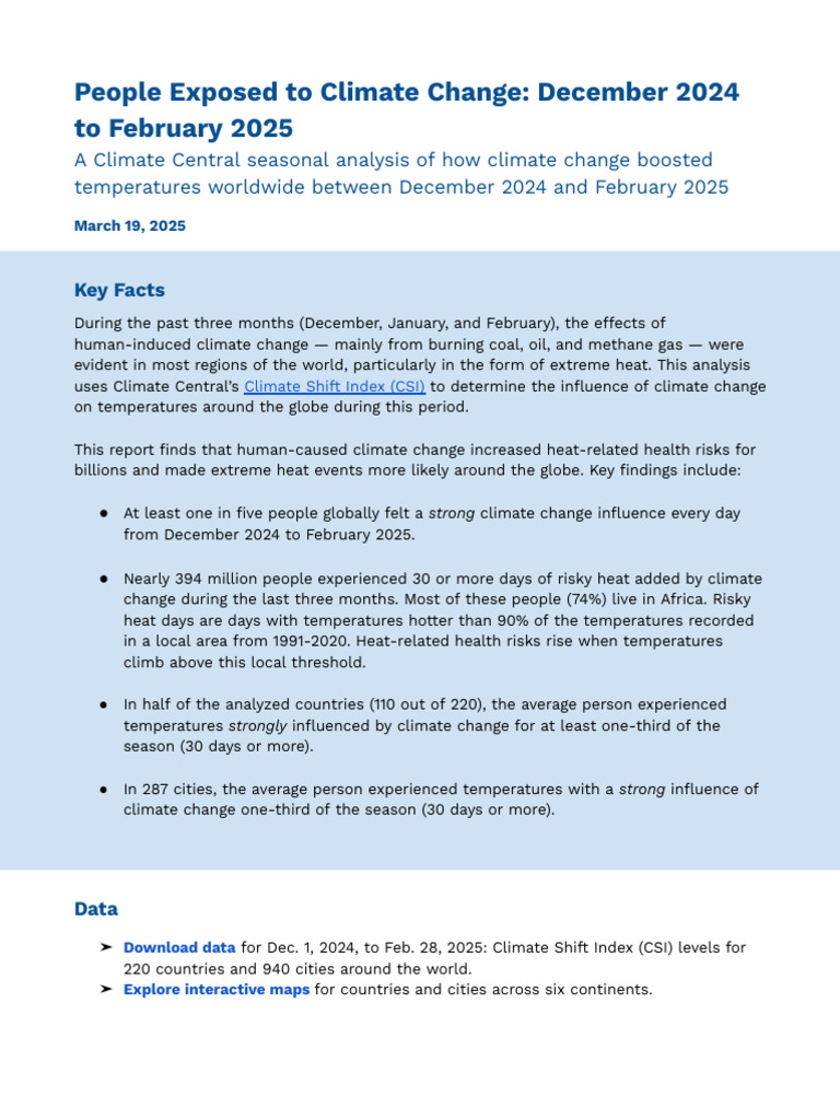 Climate Change Impact: Dec 2024-Feb 2025 | PDF | Climate Change | Climate