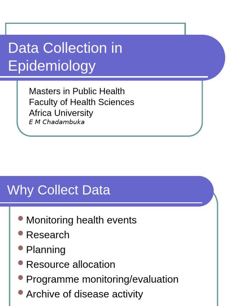 7 Data Collection in Epidemiology | PDF | Epidemiology | Mortality Rate