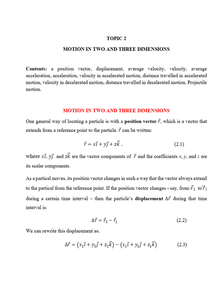 Physics 1 Lecture 2 AzTU DDP | PDF | Acceleration | Velocity