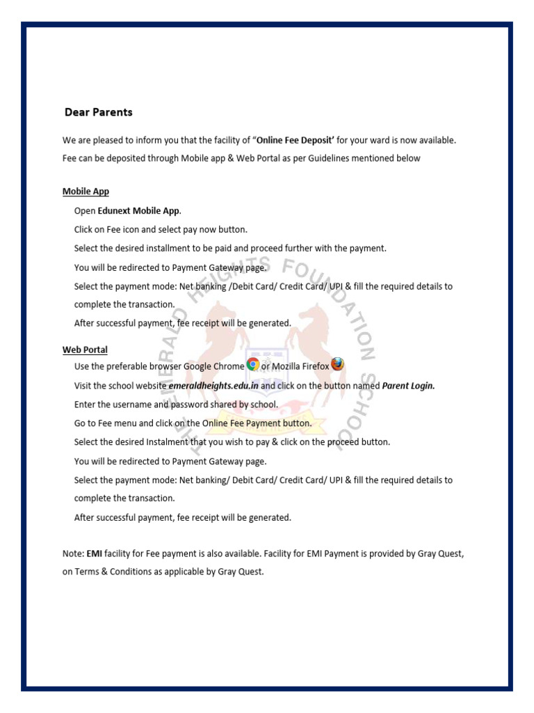 Letter For Parents Foundation | PDF