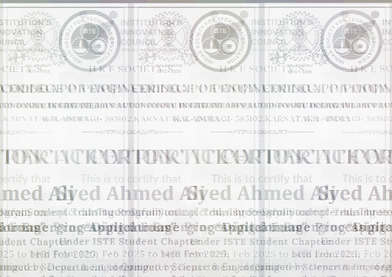 Syed Ahmed Ali - Certificate | PDF