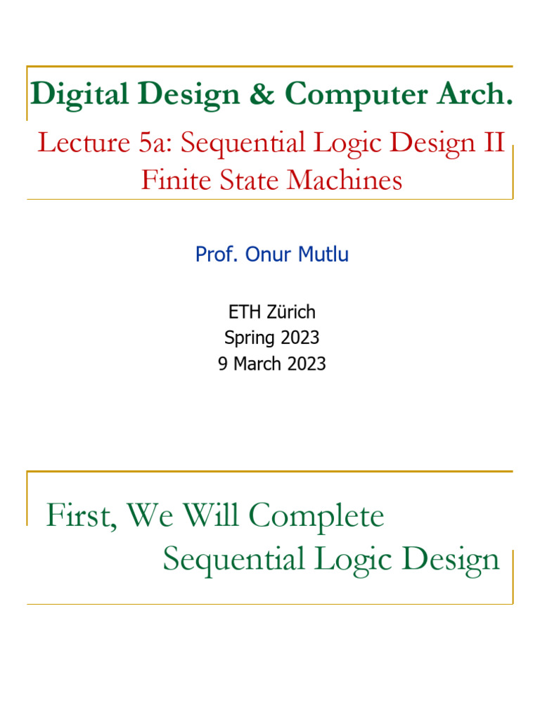 5a Sequential Logic II Afterlecture | PDF | Logic Gate | Electronics