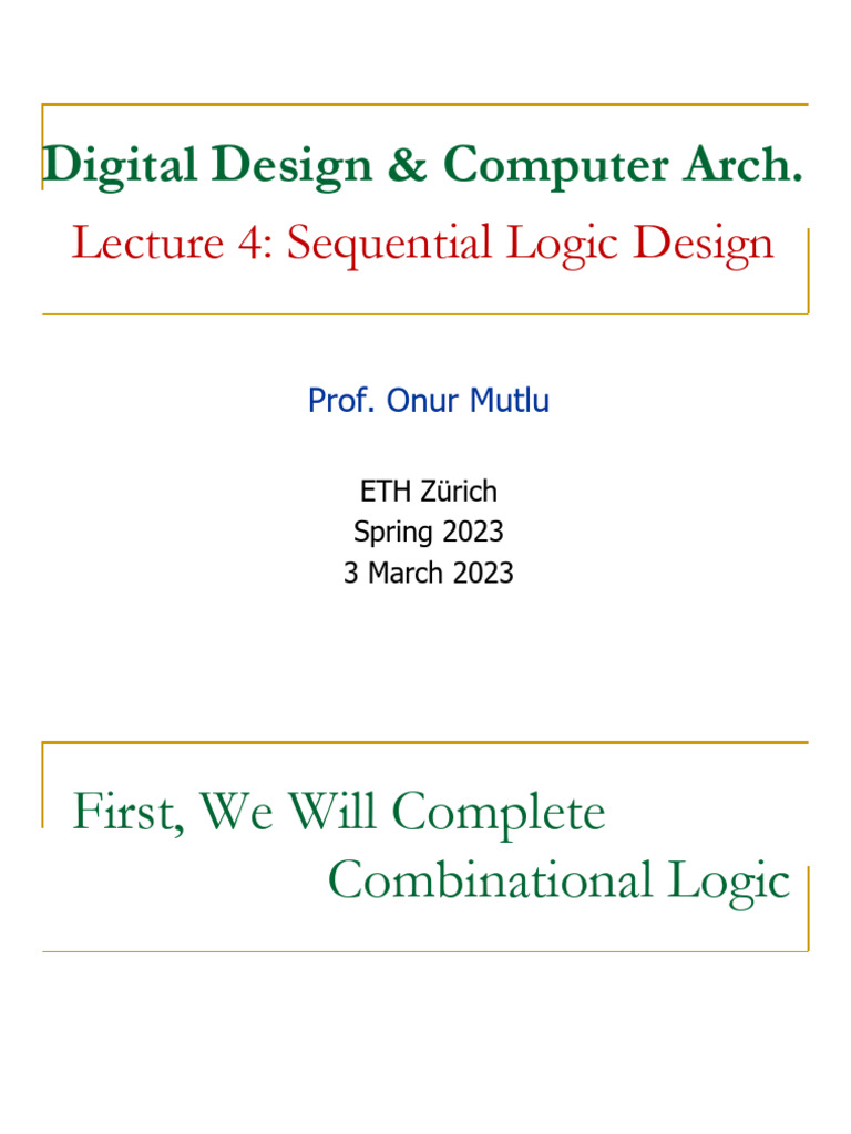 4 Sequential Logic Afterlecture | PDF | Logic Gate | Random Access Memory
