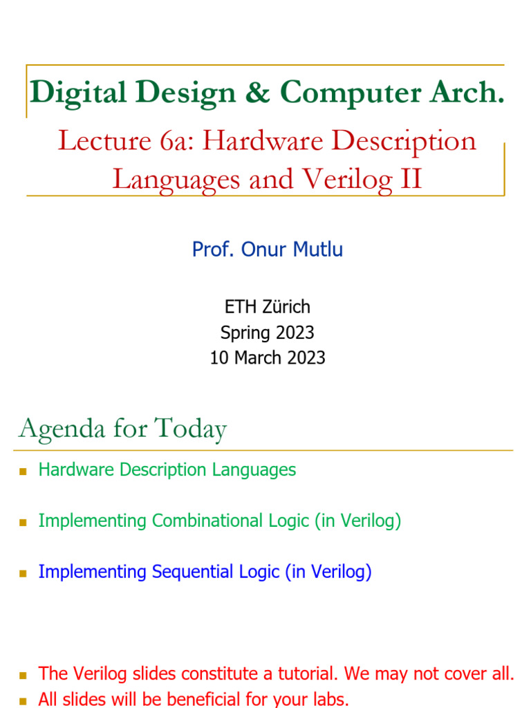 6a Hdl Verilog Afterlecture | PDF | Hardware Description Language | Computing
