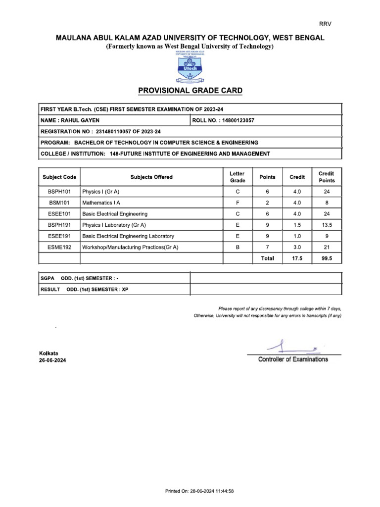 Makaut 1st Sem | PDF